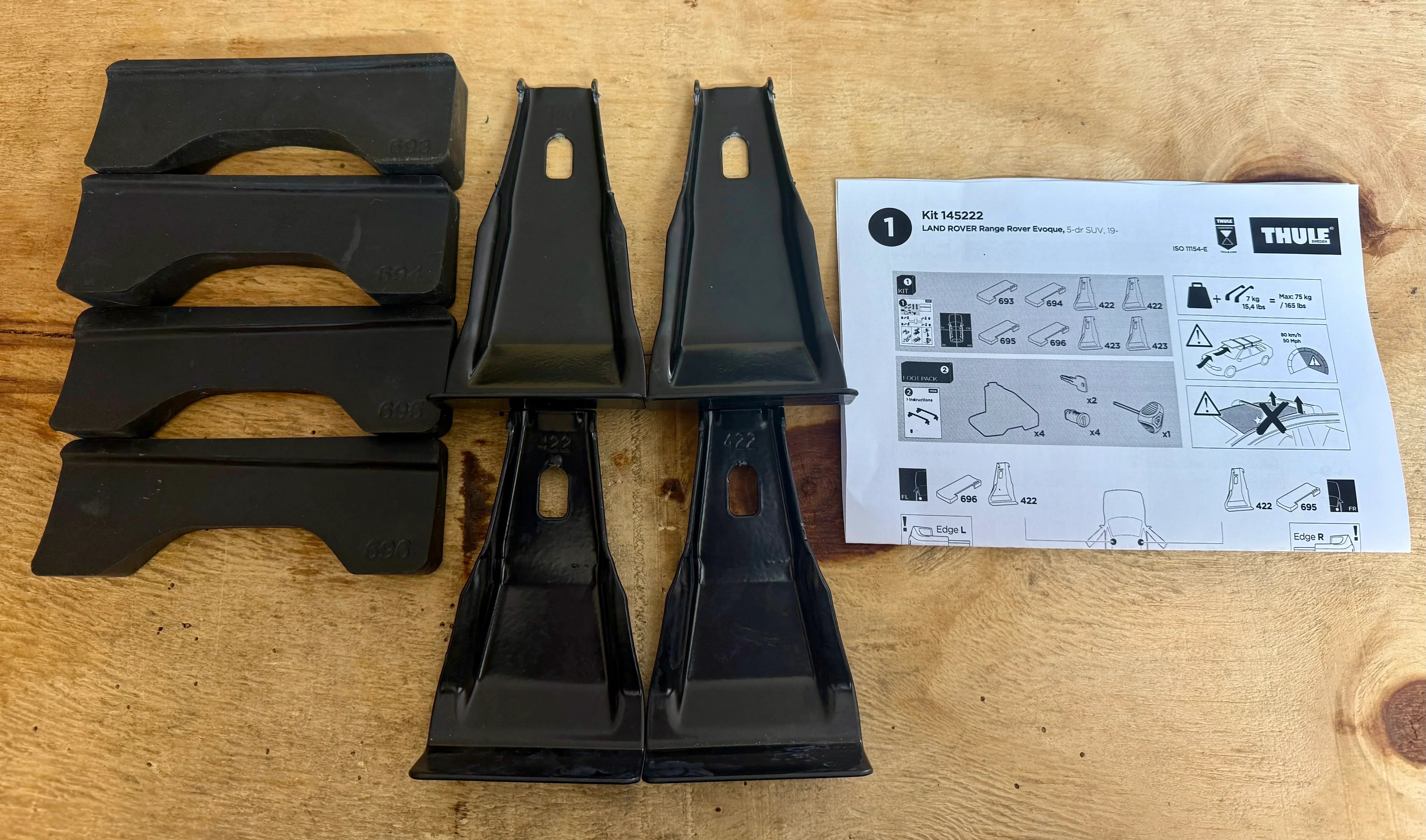 Thule 5222 Fitting Kit - LAND ROVER Range Rover Evoque, 5-dr SUV, 19 ...