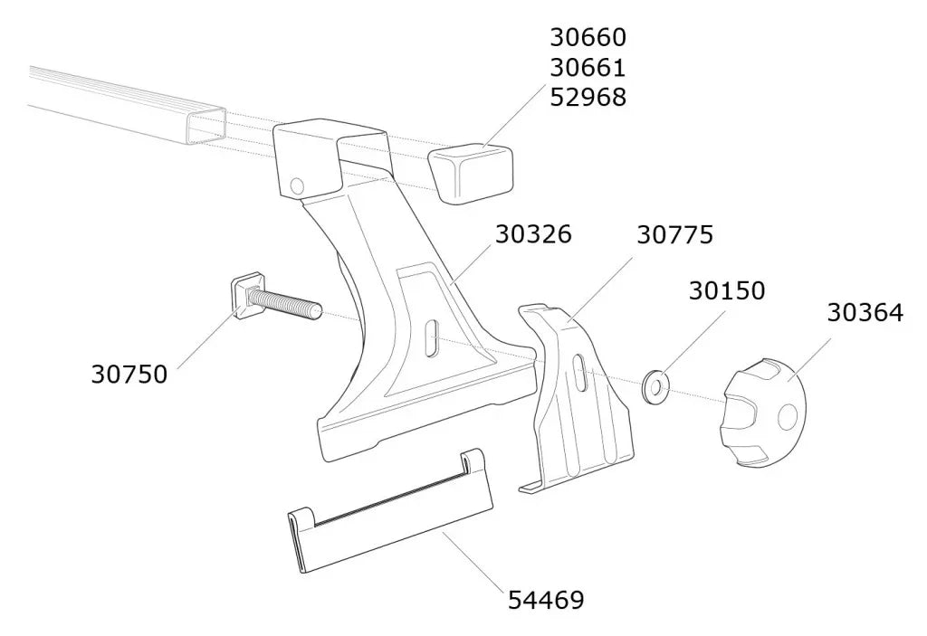 Thule 951 Gutter Rail Footpack – Spare Parts | Roof Boxed