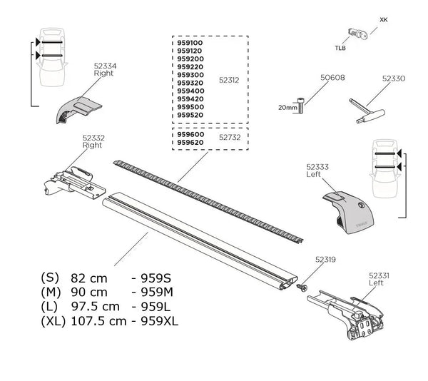 Thule WingBar Edge 9591–9596 Spare Parts — RoofBoxed UK – Roof Boxed