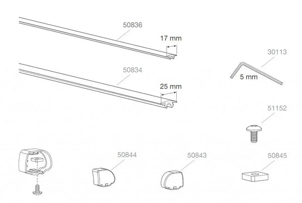 Thule Professional Bars Spare Parts — Roof Boxed